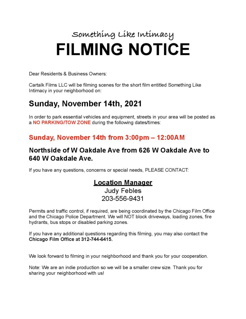 11/14/21 Filming on Oakdale | Alderman Bennett Lawson – 44th Ward Chicago